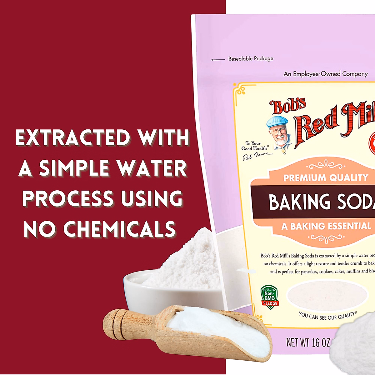 Gluten Free Baking Soda Bundle. Includes 1-16 Oz Resealable Bag of Bobs Red Mill Baking Soda. Bobs Red Mill Baking Soda is Certified Gluten Free, Non GMO & Kosher Comes with a BELLATAVO Fridge Magnet!