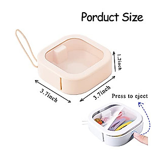 Nvhaly 4 Pcs Hair Tie Organizer, Portable Hair Accessory Storage Containers Small Stackable Hair Ties Qtip Travel Holder Cotton Swab Dispenser Hair Accessories Organizer Box(4PCS,(2Pink+2white))