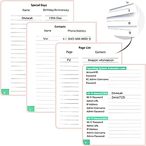 Password Book with Alphabetical Tabs, UpUGo Internet Address and Password Keeper Notebook for Computer & Website Logins, Medium Compact Size, Rose Gold
