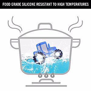 Baby Tractor Car Silicone Teether,Sensory Chew Toys,BPA Free Soft and Effective Infant Teething Pain Relief Toys,Freezer Safe,Food Grade Silicone,Best Shower Gift for Boys and Girls (Blue)