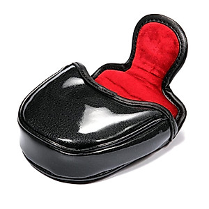 Black Golf Skull Skeleton Mallet Putter Cover Magnetic Closure Golf Club Putter Headcover