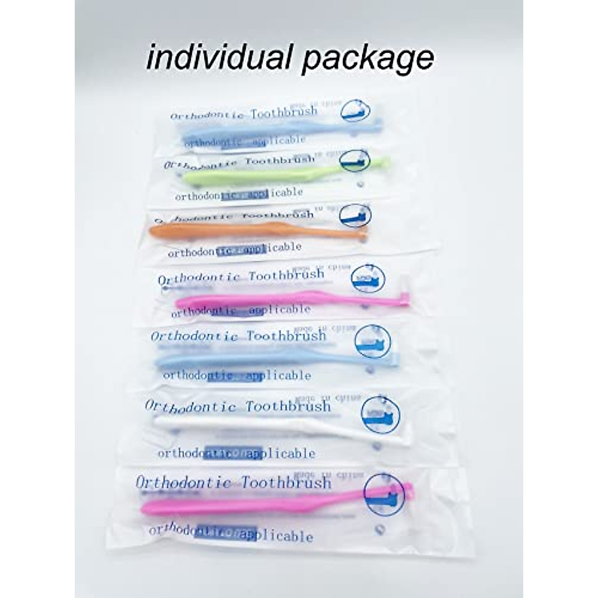 Boyizupha 7 Pcs End Tuft Tapered Trim Toothbrush,Single Compact Interspace Brush,Medium(Color Random)