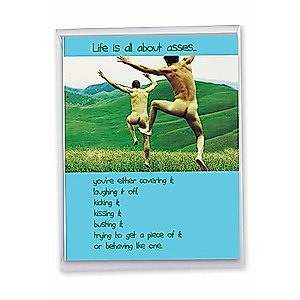 NobleWorks Jumbo Humorous Birthday Paper Card 8.5 x 11 Inch with Envelope (1 Pack) Big, Jumbo Bday Jumbo Asses Birthday J0690