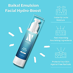Sensitive Skin Hydrating Face Moisturizer - Baikal Water & Vitamin E Soothing Emulsion, 48mL/1.6oz, Non-Sticky, Anti-Redness, Vegan, for All Skin Types.