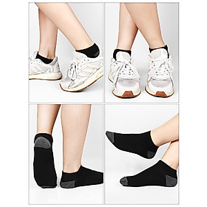 Foaincore 60 Pairs Mens Ankle Socks Athletic Low Cut Socks No Show Cushion Socks Comfort Breathable Casual Mens Running Socks (Black and Gray)