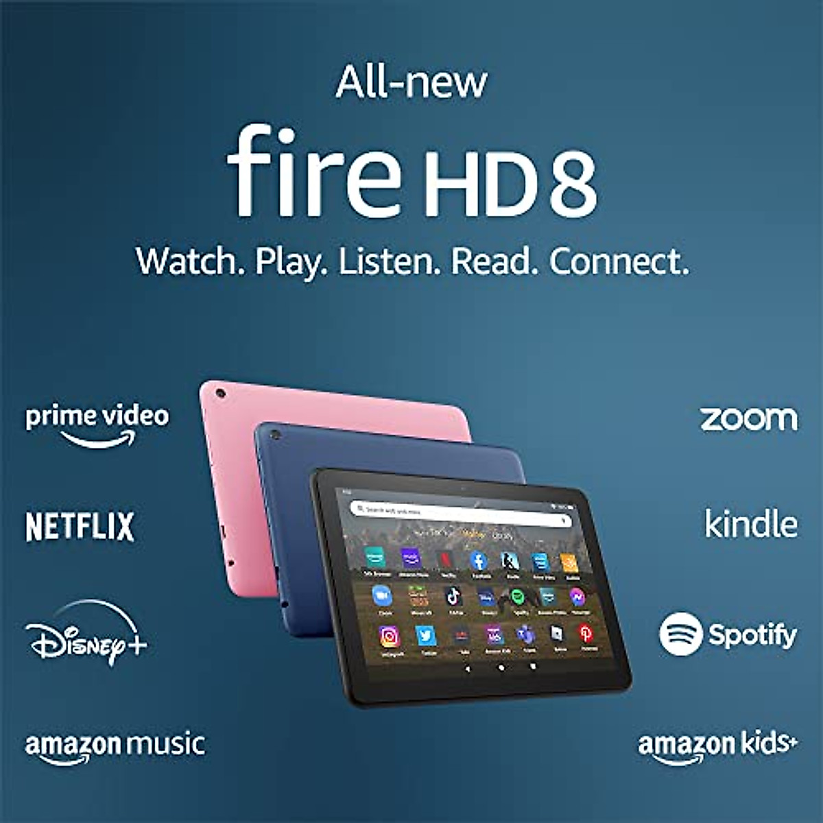 Fire HD 8 tablet, 8” HD Display, 64 GB, 30% faster processor, designed for portable entertainment, (2022 release), Black