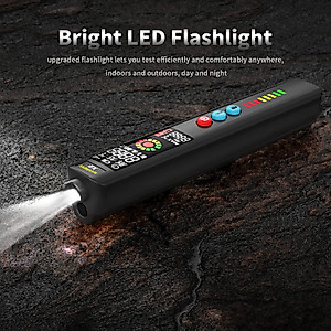 Non-Contact Voltage Tester Pen Integrated Infrared Thermometer for Huge EBTN LCD Screen and Digital Display, Electrical AC Detector with Flashlight Buzzer for Live Wire Outlet Measuring