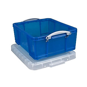 Really Useful Box® Storage Box, 17 Liter, 17 1/4" x 14" x 7", Blue