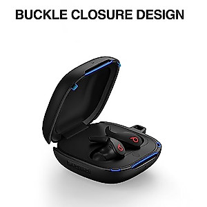 SURITCH Beats Fit Pro Case Cover Protector, Shock-Absorbing Protective TPU Shell for Beats Fit Pro Charging Case 2021 Earbuds Secure Locking System with Anti-Lost Keychain, Beats Black