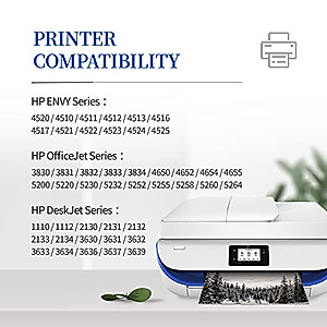 3Pack Remanufactured Ink Cartridge 63XL XXL Higher Yield Compatible with HP 63 for HP OfficeJet 3830 5255 5258 Envy 4520 4512 4513 DeskJet 1112 1110 3630 3632 3634 2130 Printer, 2 Black, 1 Tri-Color