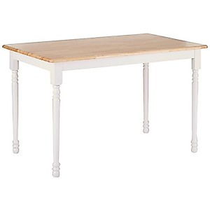 Coaster Damen Rectangle Dining Table Natural Brown and White