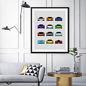 Custom Car Posters History of McLaren Generations Print Wall Art Handmade Decor of the Evolution of McLaren Automotive (MP4-12C,650S, 720S, Senna, GT) - 8x10" Satin Print (Unframed)