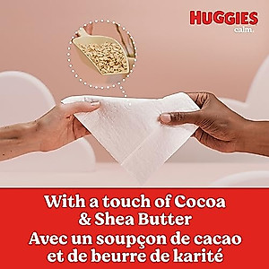 Huggies Calm Baby Wipes, Unscented, Hypoallergenic, 6 Push Button Packs (336 Wipes Total)