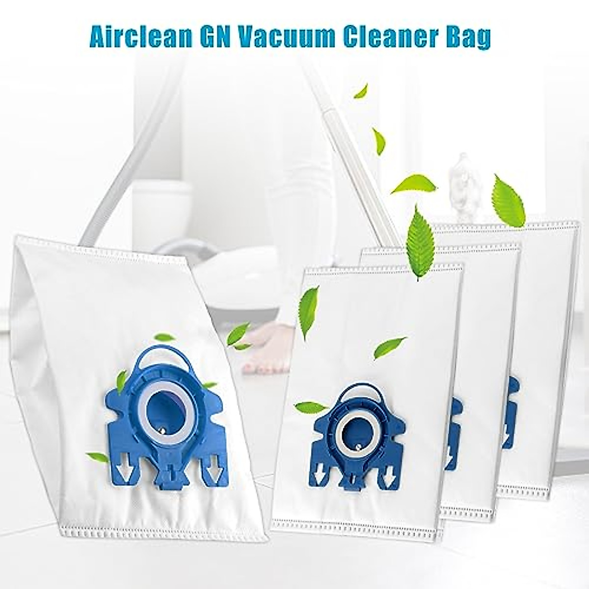 CTIOAOS 12Pcs 3D Dust Bags Replacement for Miele GN Vacuum Bags, Compatible with Miele Complete C1, C2, C3, Classic C1, S8, S5, S2, S400i, S600 with 3 MP Filters & 3 AC Filters