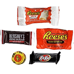 Chocolate Mix, Fun Size Individually Wrapped Holiday Candy Bulk Filled with Popular Chocolate Candy Assortment, Kit Kat Holidayocc, Hershey’s and Peanut Butter Candy Variety Pack in a Box (5 LB)