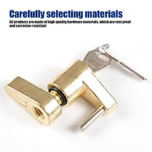 UGSHY 1 PC Trailer Hitch Lock, 1/4" Diameter 3/4" Span Zinc Alloy Car Coupler Locks, Trailer Lock Connector, Universal for Most Motorhome Trailers Truck (Gold)