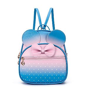 KL928 Girls Mini Backpack Bowknot Polka Dot Cute Daypacks Convertible Shoulder Bag Purse for Women