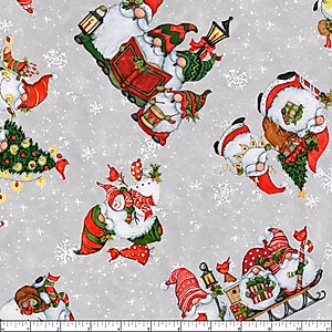 Wilmington Prints Baby Its Gnomes Outside Gnomes Allover, Fabric by The Yard (Gray)