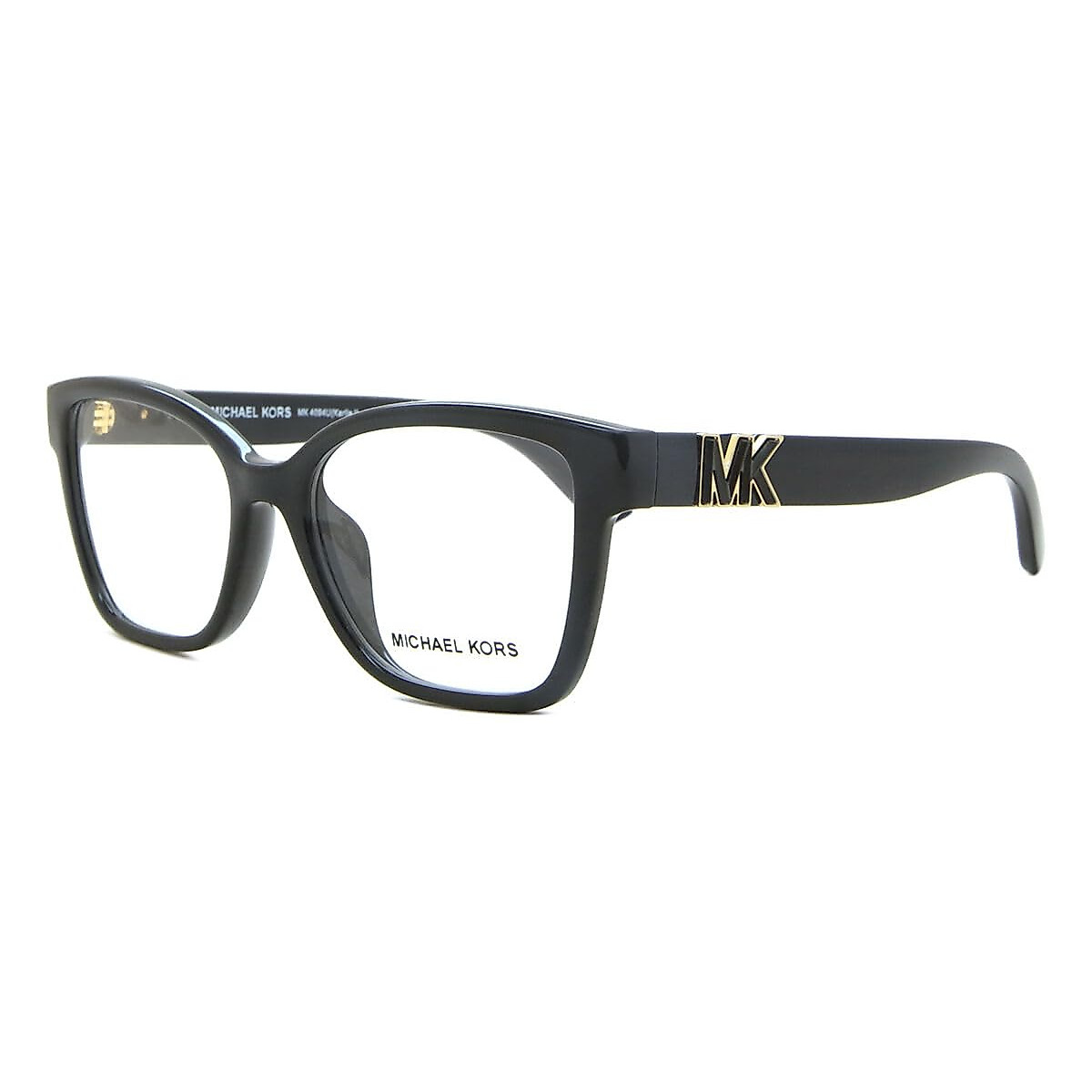 Michael Kors Eyewear Women's MK4094U Karlie I Universal Fit Square Prescription Eyewear Frames, Black/Demo Lens, 53 mm