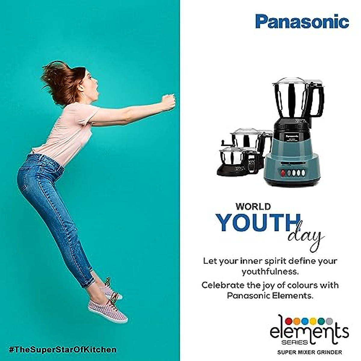 Panasonic Super Mixer Grinder MX-AV325 3 Stainless Steel Jars 600 Watts 110-120 Volt US & CANADA