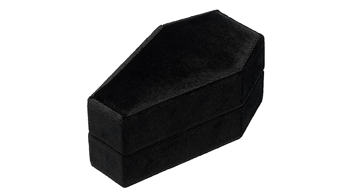 Velvet Coffin Ring Box for Gothic Weddings & Jewelry