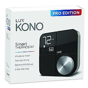 Lux Pro PEKN-S-B1-B04 Kono Smart Pro Edition Wi-Fi Thermostat, 2.8, Black