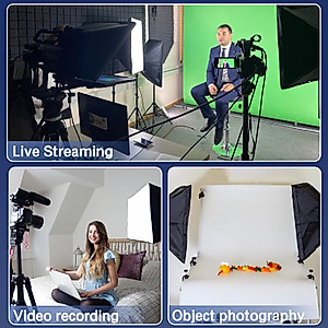 Softbox Lighting Kit, Skytex 16x16in Soft Box | 85W 2700-6400K E27 LED Bulb, Continuous Photography Lighting Kit Photo Studio Light Equipment for Camera Shooting, Video Recording