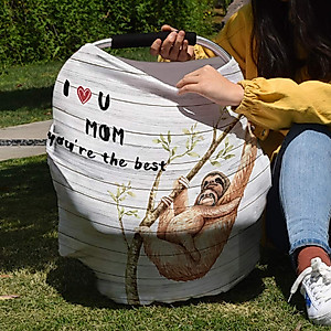 Sloth Nursing Covers for Breastfeeding Baby Stroller and Car Seat Combo I Love Mom You're The Best Carseat Canopy Baby Cart High Chair Infinity Scarf