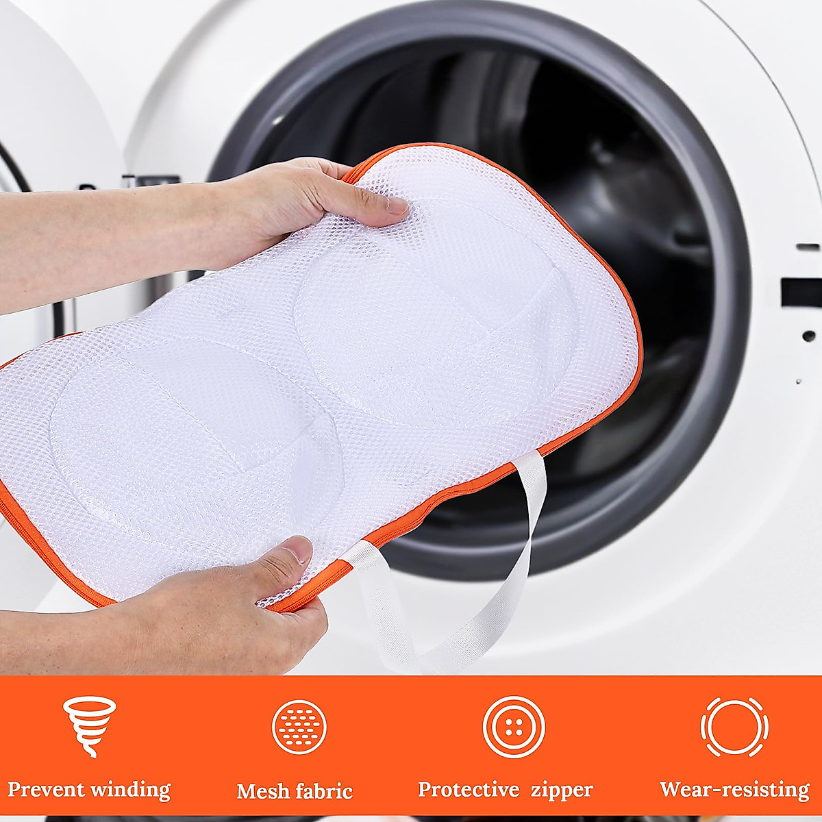 Bra Wash Bags for Laundry, Large Lingerie Underwear Brassiere Bag Set for Washing Machine With Zipper for Women Laundry Storage Washing Delicates (17"L x 9"W x 2"H)