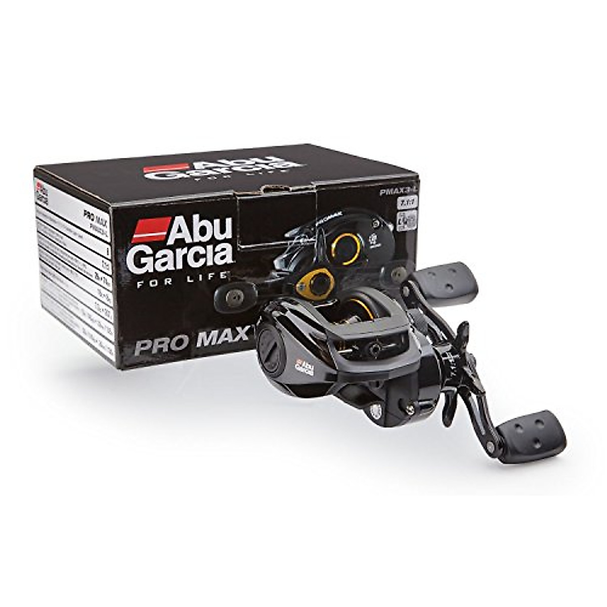 Abu Garcia PMAX3-L Pro Max Low-Profile Baitcast Fishing Reel, Left Hand,Gold,Black