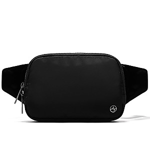 Pander Belt Bag Large 2L, Waterproof Everywhere Fanny Pack Purse for Women and Men with Adjustable Strap (Black Onyx).