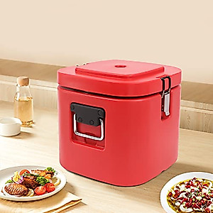 Gdrasuya10 Insulated Soup Carrier Coolers, Commercial 2.5 Gallon Food Warmer Box Large Insulation Barrel Cooler or Hot Carrier for Restaurant, Canteen, Home, Red