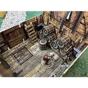 Battle Systems BAT-BSTFWE015 Fantasy Water Mill - Modular Multi Level Tabletop Wargames Terrain - Wargaming Scenery for 28mm to 35mm Miniatures