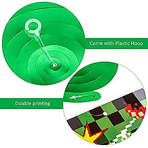 39 Pixel Birthday Party Decoration Pixelating Party Swirls for Pixelated Party Ceiling Decorations, Video Game Party Decor Mining Hanging Swirl Pixelated Foil Spirals Dangling Swirls Photo Props