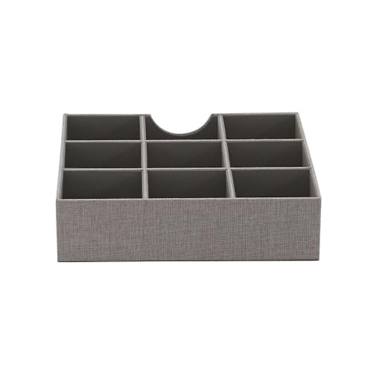 Household Essentials Grey 728-1 Deep 9 Section Drawer Organizer Box for Storage 12 in x 3.13