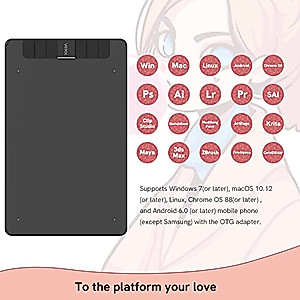 VEIKK VK640 Drawing Tablet 6 x4 inch OSU Tablet with Battery-Free Stylus for Android, Windows, Mac, Chrome, Linux OS, Support Tilt Function(8192 Level Pressure)