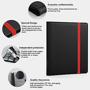 540 Pockets Card Binder Holder, FOME 9-Pocket Trading Card Binder 30 Sheets Fits for 540 Cards Collector Album Holder with BandClosure Carrying Case Binder for Yugioh MTG and Other TCG