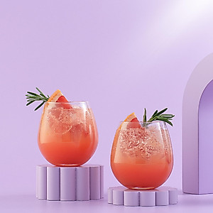 JoyJolt Spirits Stemless Wine Glasses for Red or White Wine (Set of 4)-15-Ounces