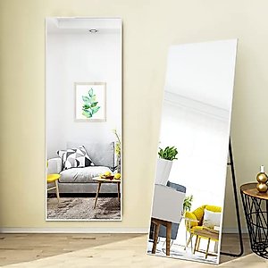 NicBex Full Length Mirror, 64x21 Inch Aluminum Alloy Frame Large Wall Mirror, Vanity Mirror, Dressing Mirror for Living Room,Bedroom ,White