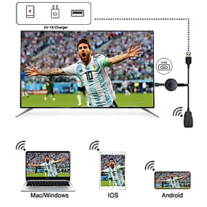 Wireless Display Adapter HDMI Dongle Adapter USB WiFi Streaming Video Receiver for iOS Android Windows to Monitor Projector, Support Miracast DLNA Airplay, 4K/1080P