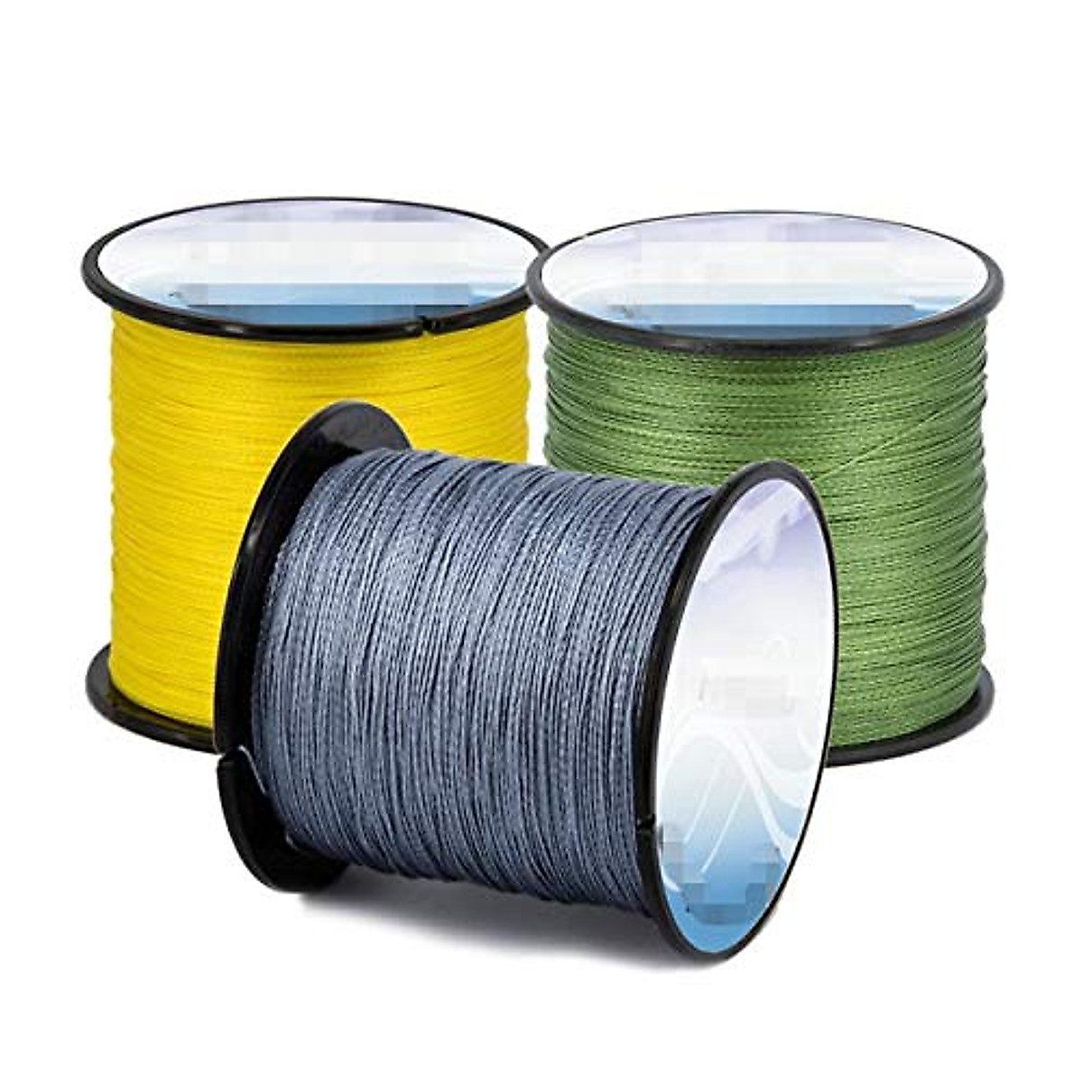 WellieSTR 3 Color 100% PE 4 Strands Braided Fishing Line - Each Color 500M(547 Yard) Premium Quality; Super Power; Cut Resistant - Gray/Yellow/Green
