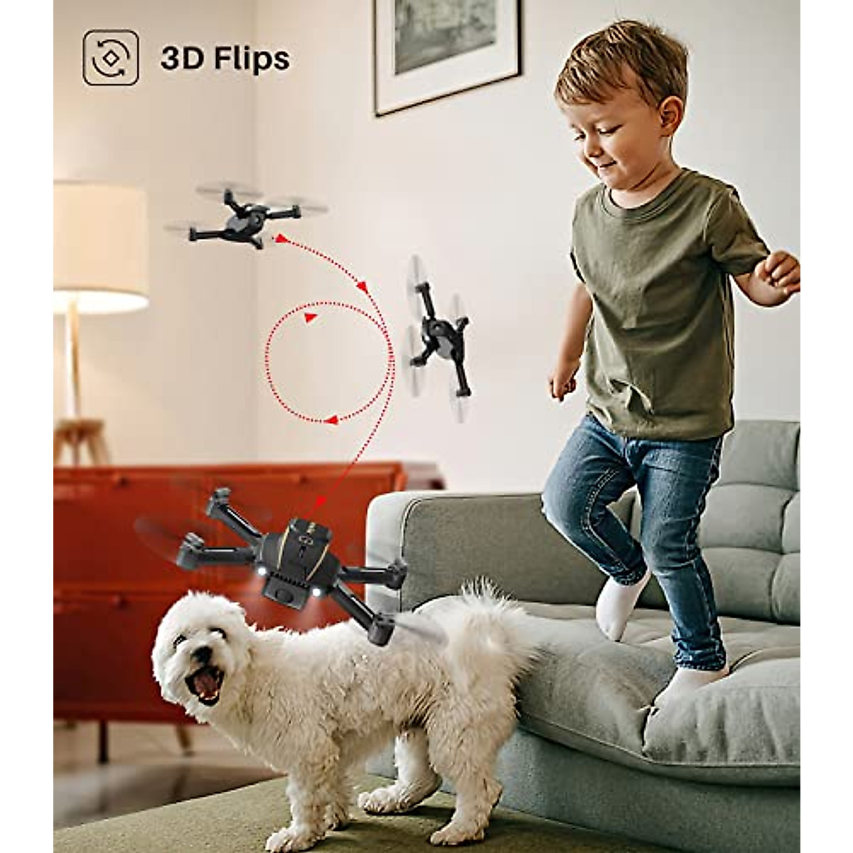 Mini Drone for Beginners, SYMA Portable Indoor Quadcopter with Altitude Hold,3D Flips,Headless Mode and Speed Switch, Easy to Fly Foldable Helicopter Plane Toy Gift for Boys Girls