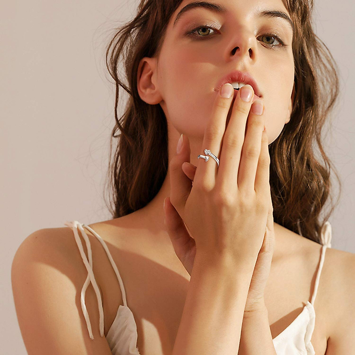 AXELUNA 925 Sterling Silver Ring Keep Going Semicolon Ring Inspirational Gifts for Women (10)