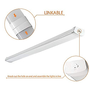 (Pack of 4) LED Shop Light 4FT, 40W 4500LM 5000K Daylight White, Linkable LED Light Bar for Room, Garage, Corded Electric with Built-in ON/Off Switch, Frosted Cover