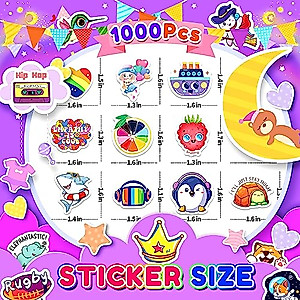 1000Pcs Cute Stickers for Kids, Water Bottle Stickers Vinyl Waterproof Stickers for Laptop Scrapbook Skateboard Cute Kawaii Sticker Packs for Teens Kids Girls