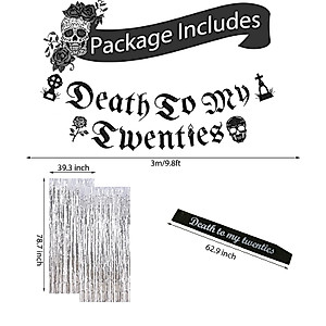 30th Birthday Decorations Set Rip to My 20s Birthday Decorations Death to My 20s Balloons Banner Fringe Foil Curtains Dearth to My Twenties Sash for My Funny Thirtieth Birthday Party