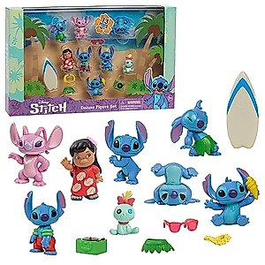 Disney’s Lilo & Stitch Deluxe Figure Set, 13-Piece Set, Officially Licensed Kids Toys for Ages 3 Up by Just Play