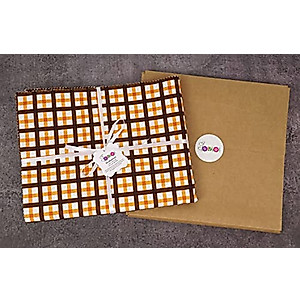 Soimoi 8 Pc Fat Quarter Bundle, Autumn Fall Theme Print 18"x 22" DIY Patchwork- 100% Cotton Pre-Cut Quilting Fabric Orange, Brown, Yellow