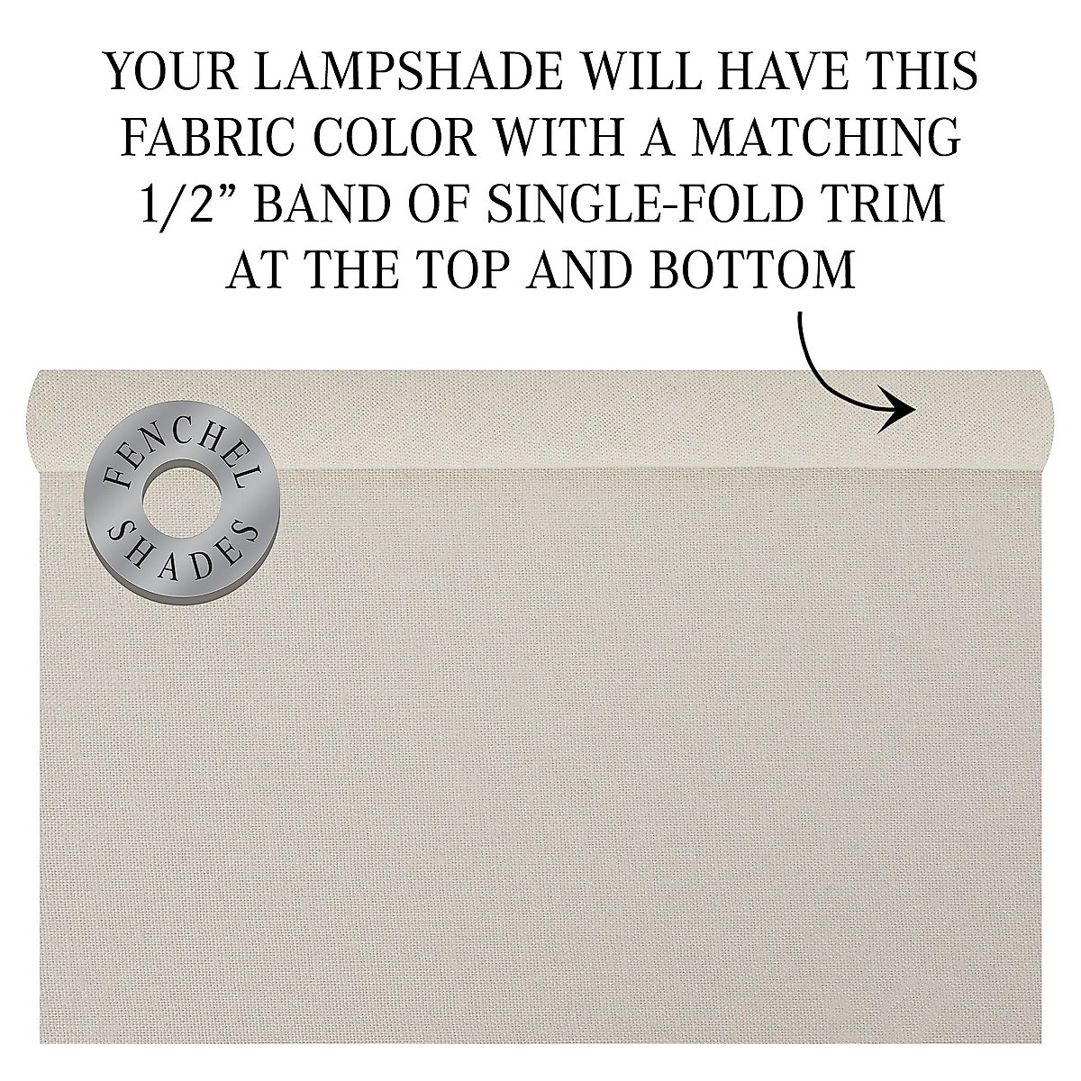 FenchelShades.com 7" Top Diameter x 10" Bottom Diameter 9" Slant Height Lampshade USA Made (Ivory)