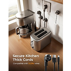 8-Pack Magnetic Cable Clips [1S Snap-On] Cord Holder, LISEN Office Desk Organizers and Accessories with 4 Extra Strong Adhesive Pads, Wire Organizer for Nightstand, Home, Wall, Car, Desktop